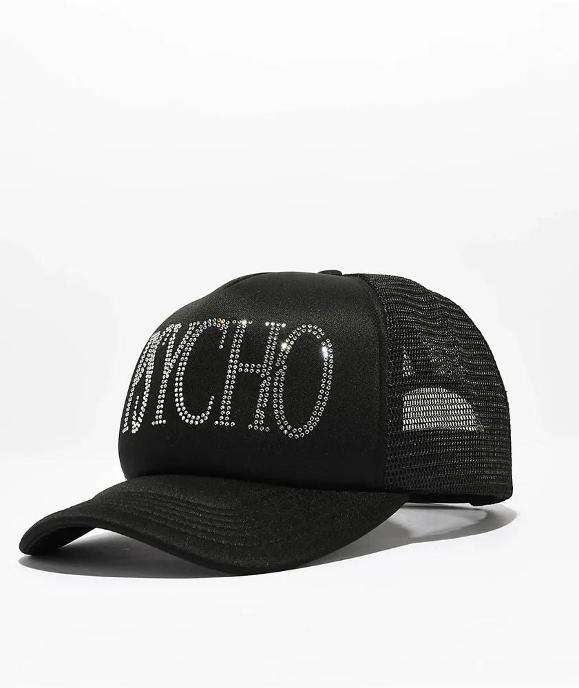 Personal Fears x American Psycho Rhinestone Black Trucker Hat ...
