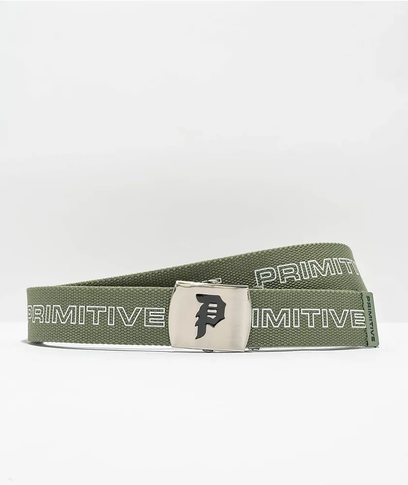Primitive Euro Sage Green Web Belt | Hamilton Place
