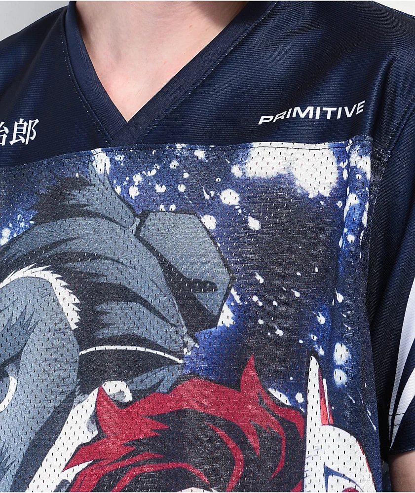 Primitive x Demon Slayer Tanjiro Blue Football Jersey at Mall of ...