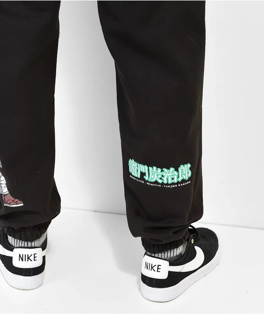 Primitive x Demon Slayer Tanjiro Kamado Black Sweatpants at Mall of ...