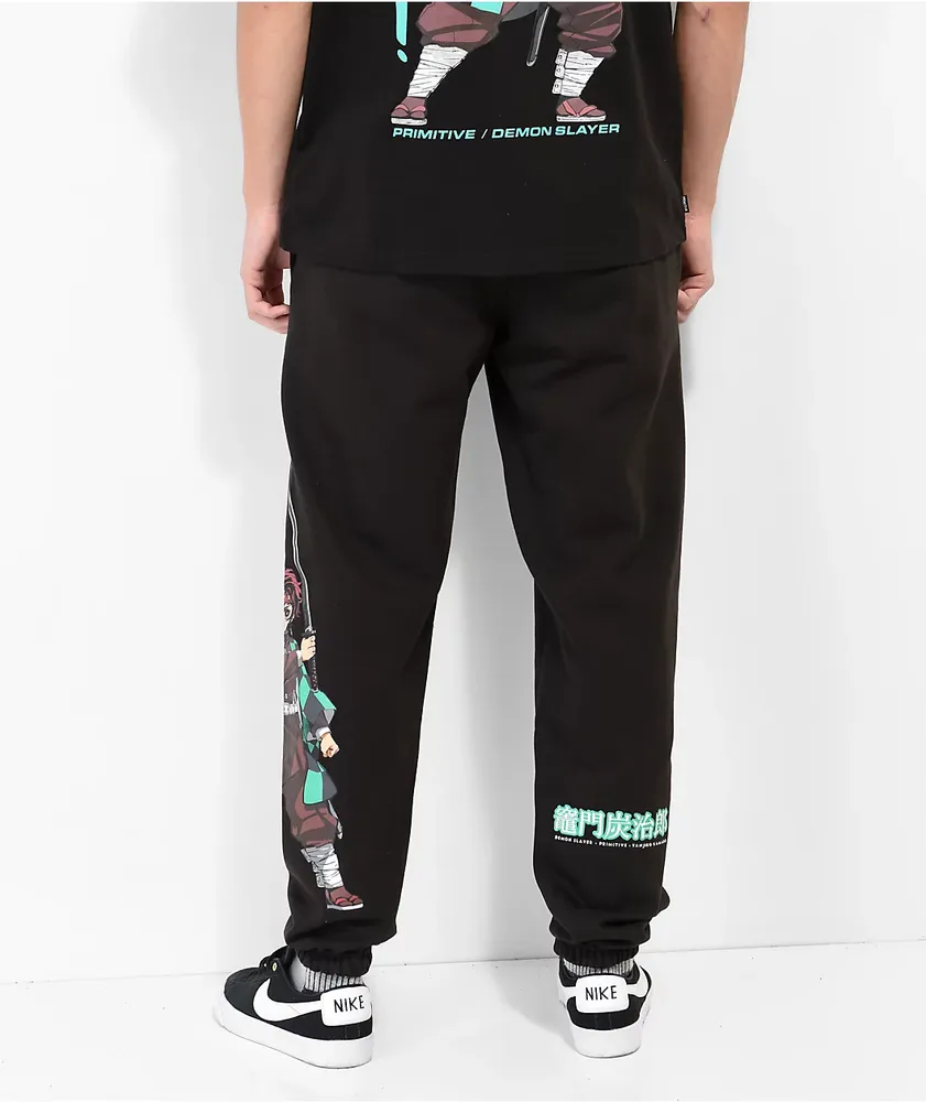 Primitive x Demon Slayer Tanjiro Kamado Black Sweatpants at Mall of ...