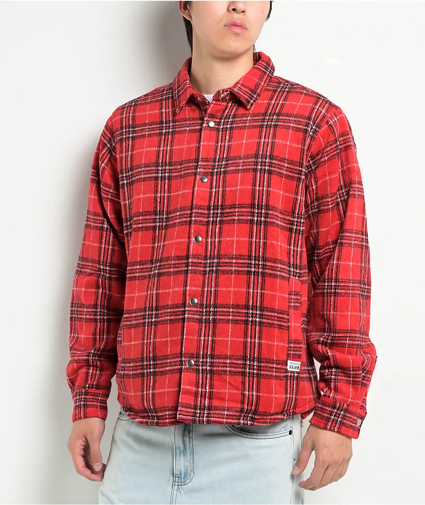 Pro Club Heavyweight Red Plaid Flannel Work Jacket | Coquitlam Centre