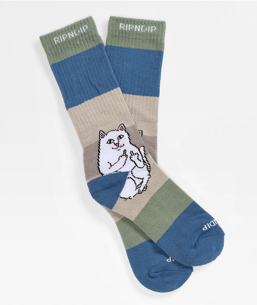 RIPNDIP Lord Nermal Mid City Green Crew Socks at Hamilton Place in ...