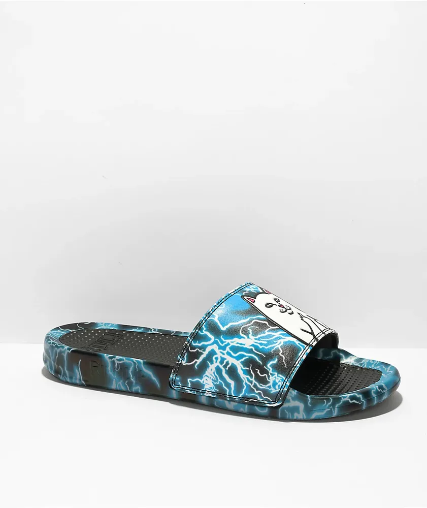 RIPNDIP Nikola Black & Blue Slide Sandals | Hamilton Place