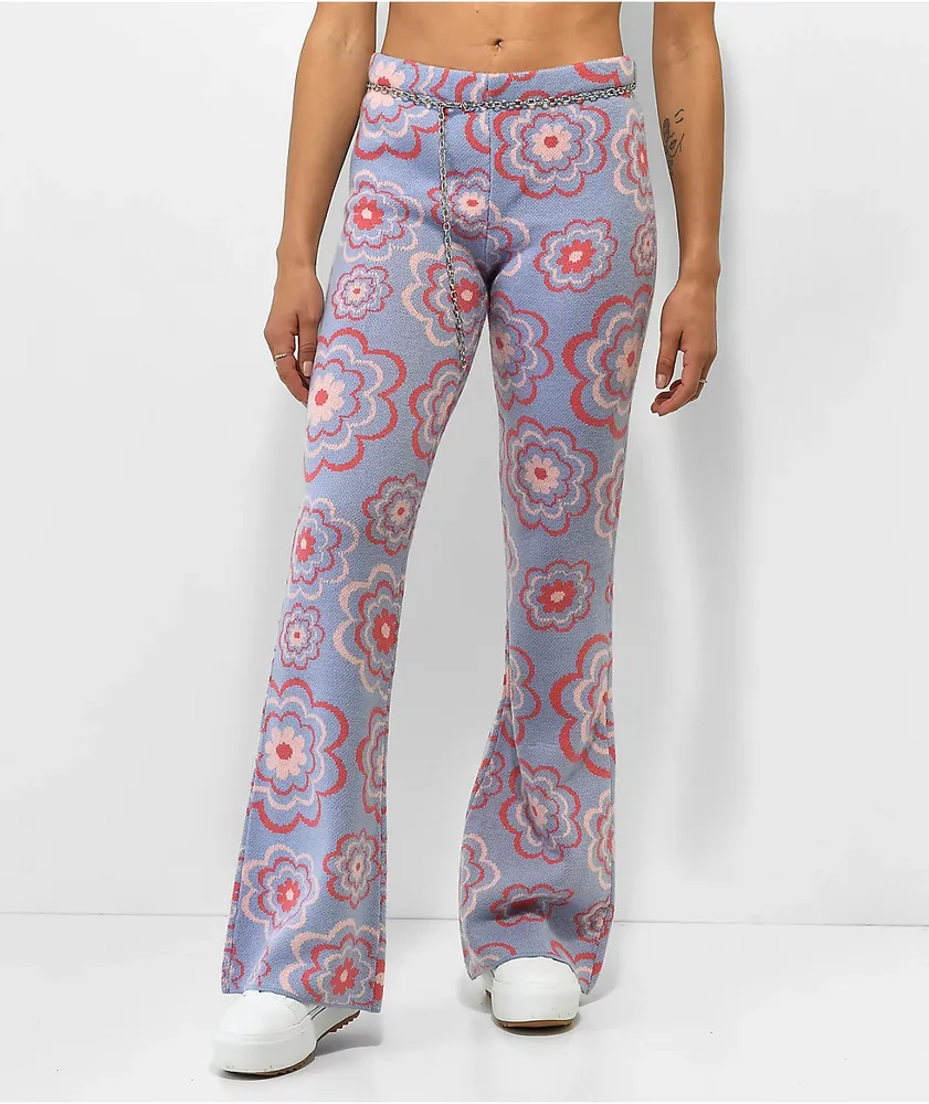 Ragged Priest Flower Power Purple Flare Pants | Hamilton Place