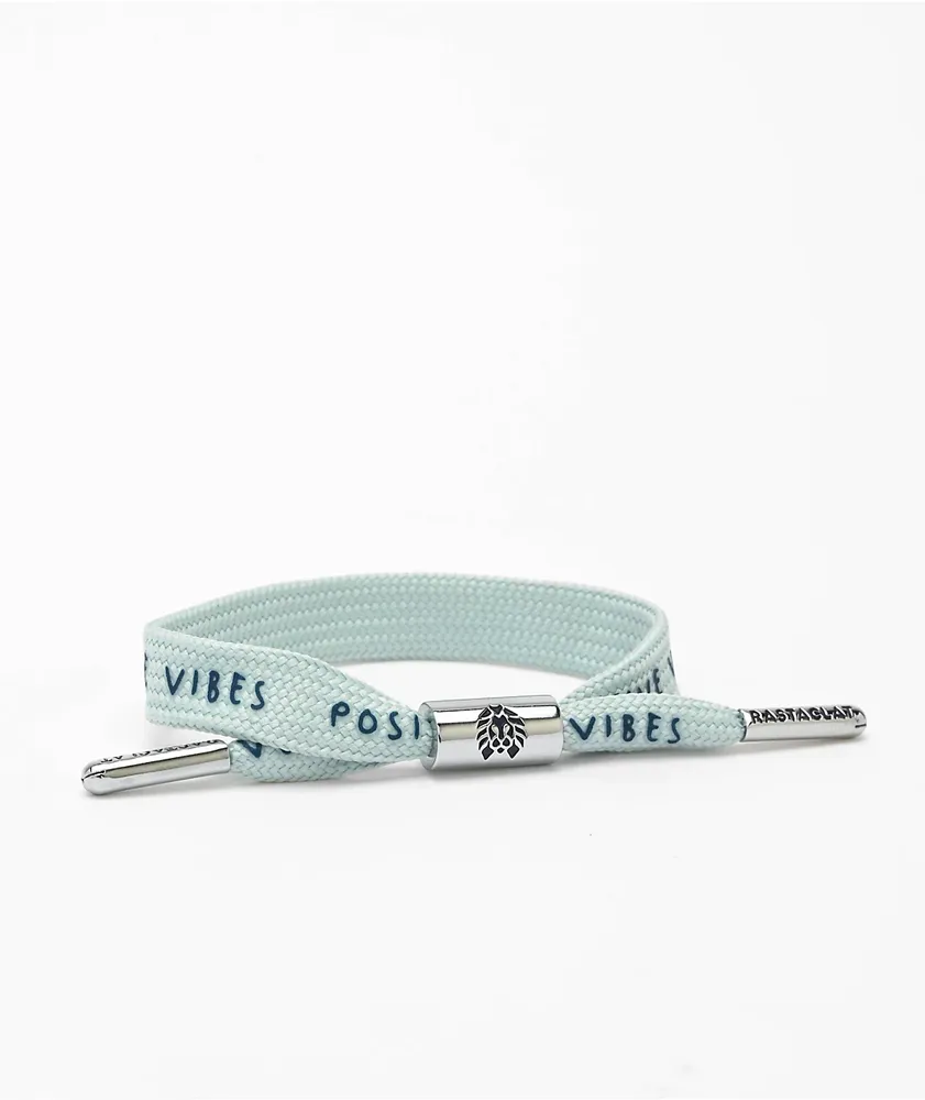 Rastaclat Good Vibes Chrome & Light Blue Shoelace Bracelet | Hamilton Place