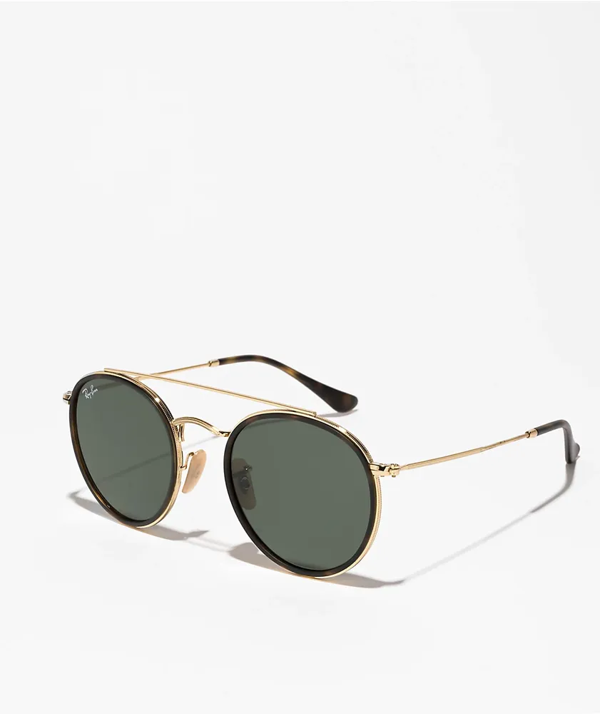 Ray-Ban Artista Black & Gold Round Sunglasses | Plaza Las Americas