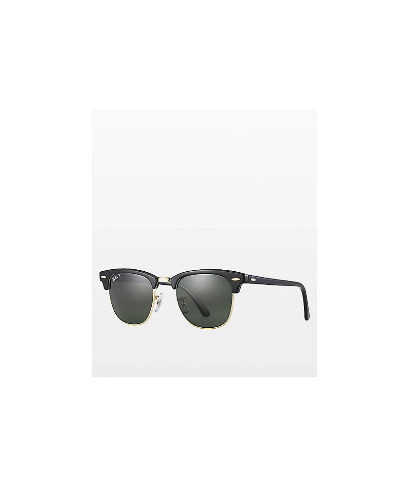 Ray-Ban Clubmaster Black & Gold Polarized Sunglasses | Hamilton Place