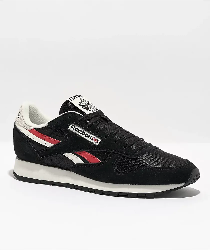 Reebok Classic Leather Varsity Black & Red Shoes | Hamilton Place