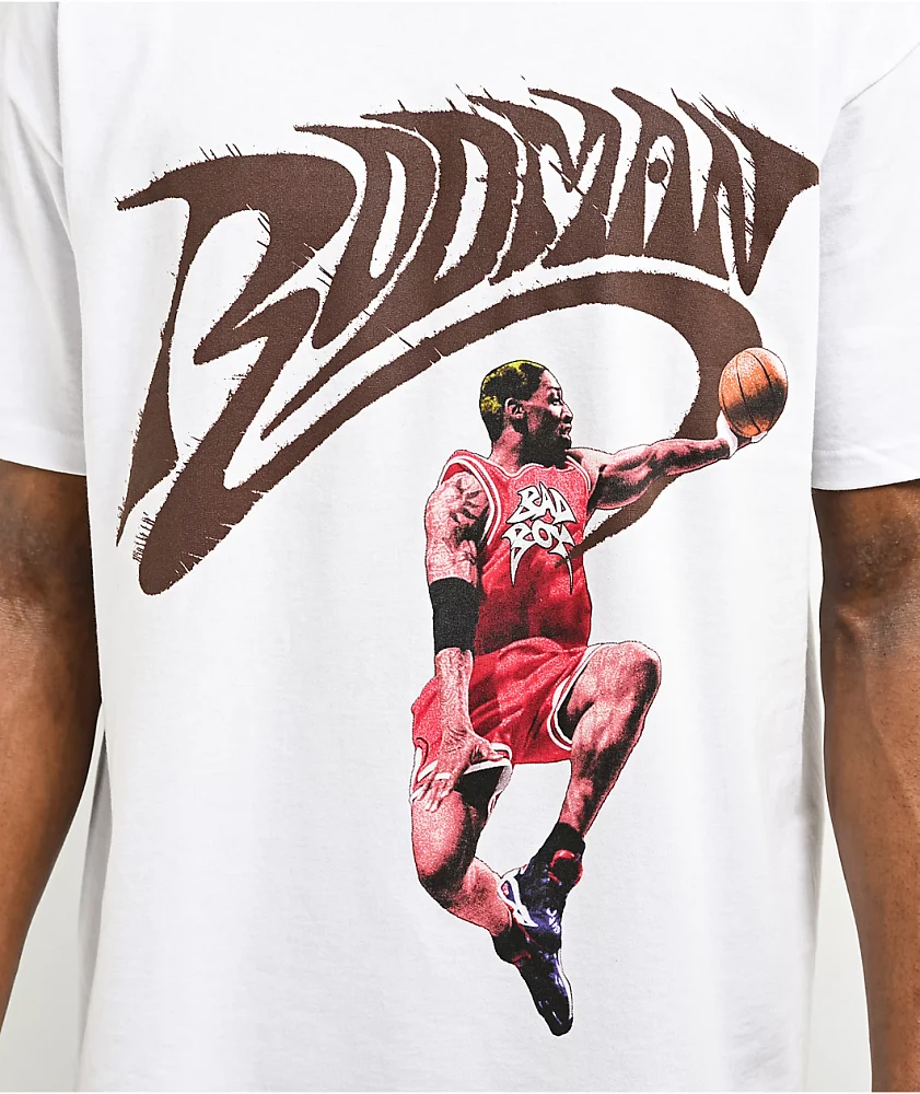 Rodman Apparel Wave Logo Layup White T-Shirt | Mall of America®