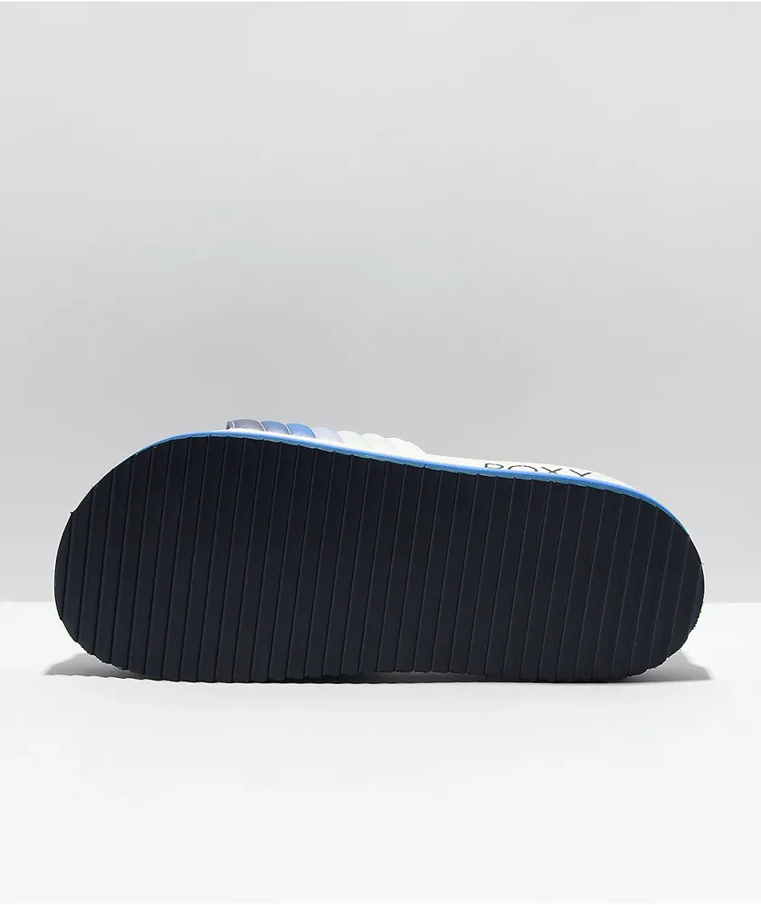 Roxy Slippy Jess Blue & White Slide Sandals | Mall of America®