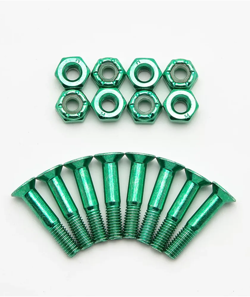 Rush Green Anodized 1" Skateboard Hardware | Hamilton Place