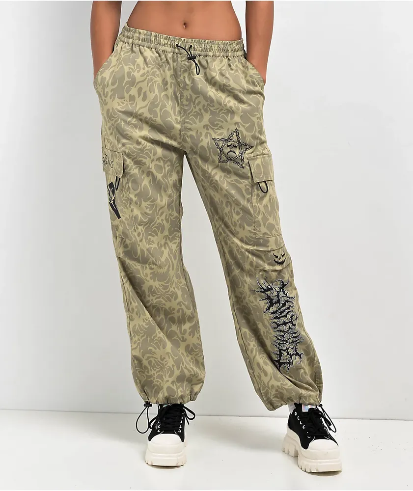 SWIXXZ Creepy Tan Cargo Parachute Pants | Hamilton Place