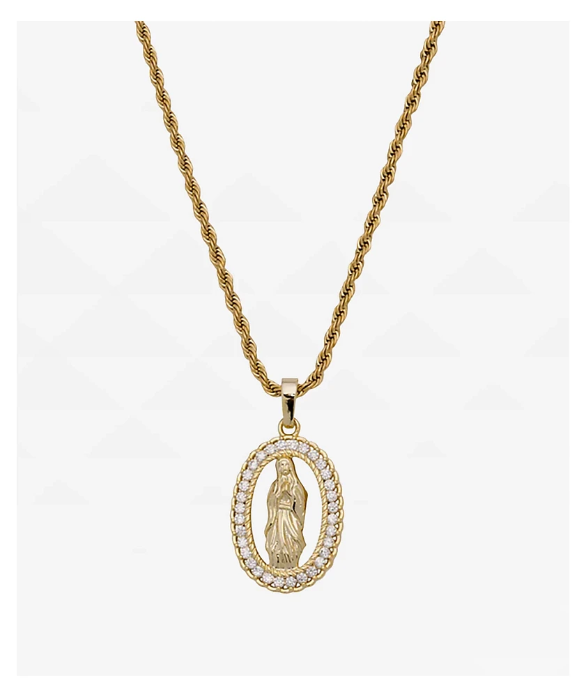 Saint Midas YG Guadalupe 20" Gold Necklace | Hamilton Place