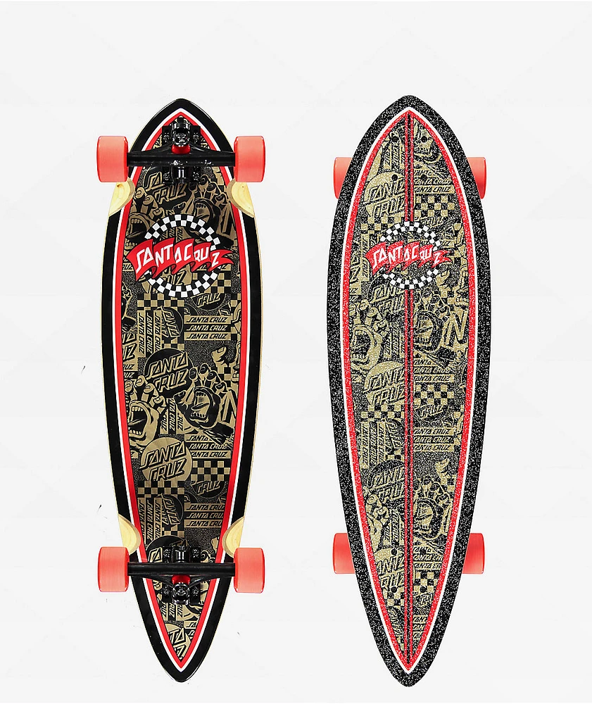 Santa Cruz Banner Check Route 33" Pintail Longboard Complete | Mall of ...