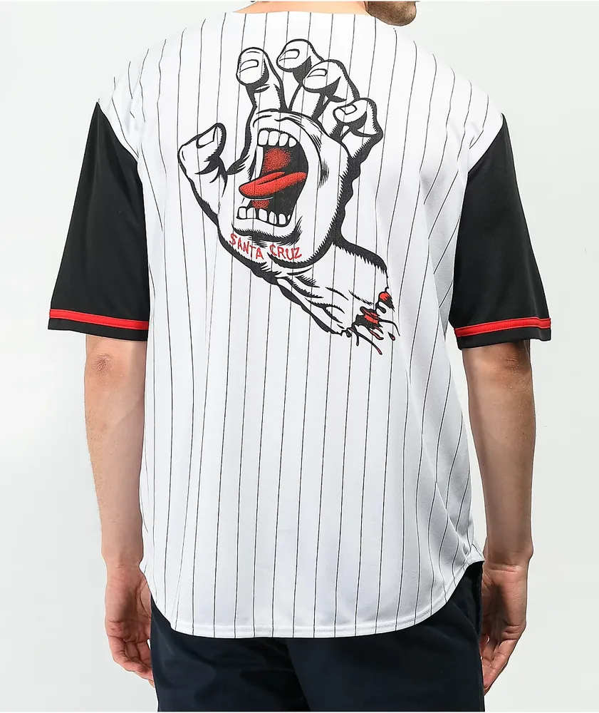 Santa Cruz Strip Outline White & Black Baseball Jersey | Hamilton Place