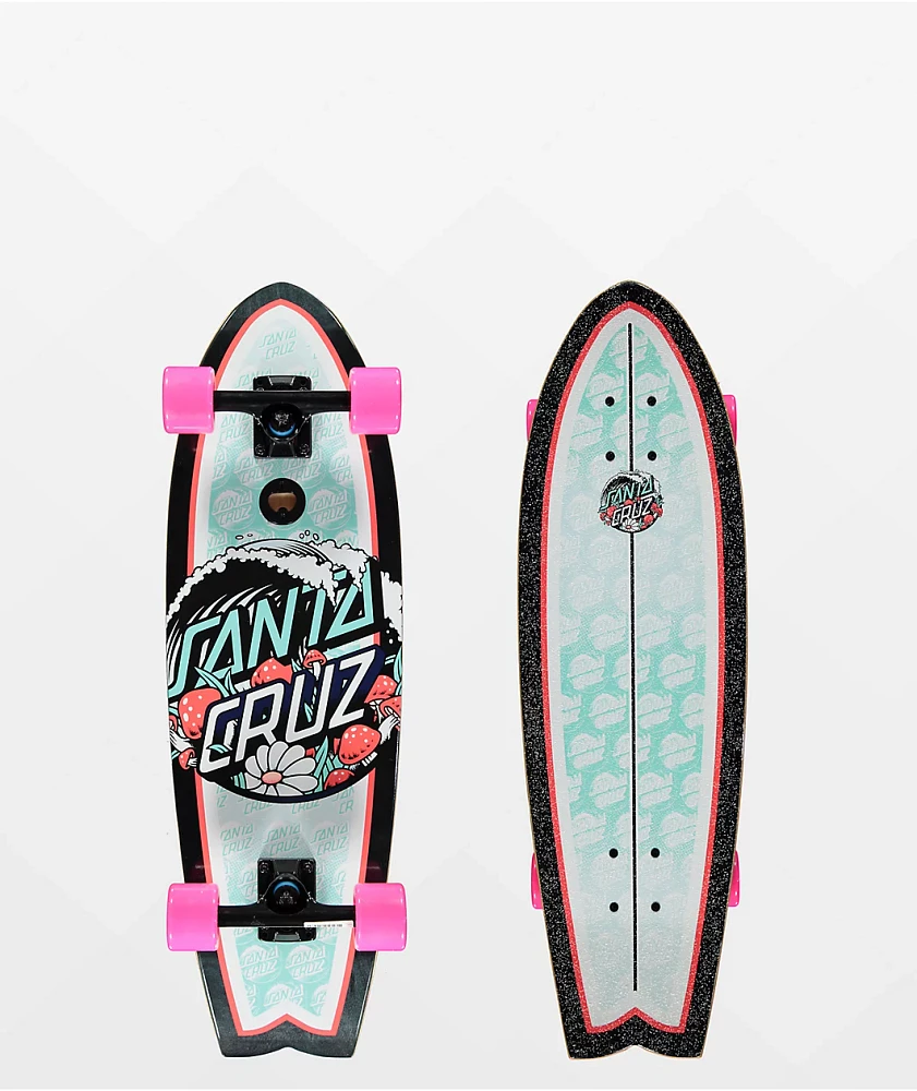 Santa Cruz Wave Dot Mushroom Shark 29.7" Cruiser Skateboard Complete ...