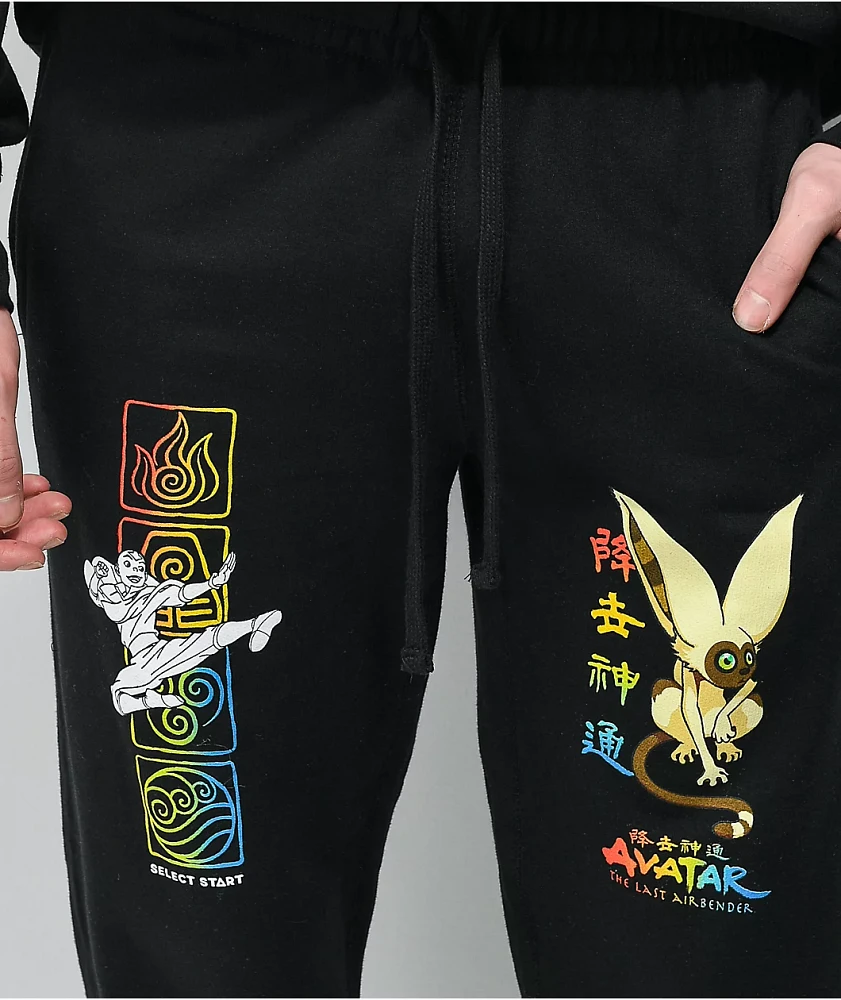 Select Start x Avatar: The Last Airbender Momo Black Sweatpants | Mall ...