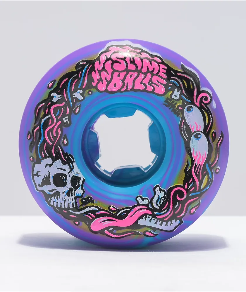 Slime Balls Brains Speed Balls 54mm 99a Blue & Purple Skateboard Wheels ...