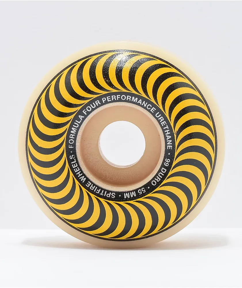 Spitfire Formula Four Classic 55mm 99a Yellow Skateboard Wheels ...
