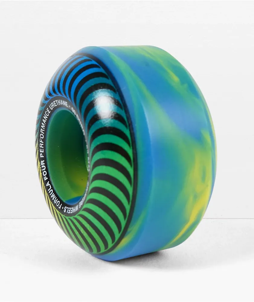 Spitfire Formula Four Multiswirl Yellow & Blue 53mm 99d Skateboard ...