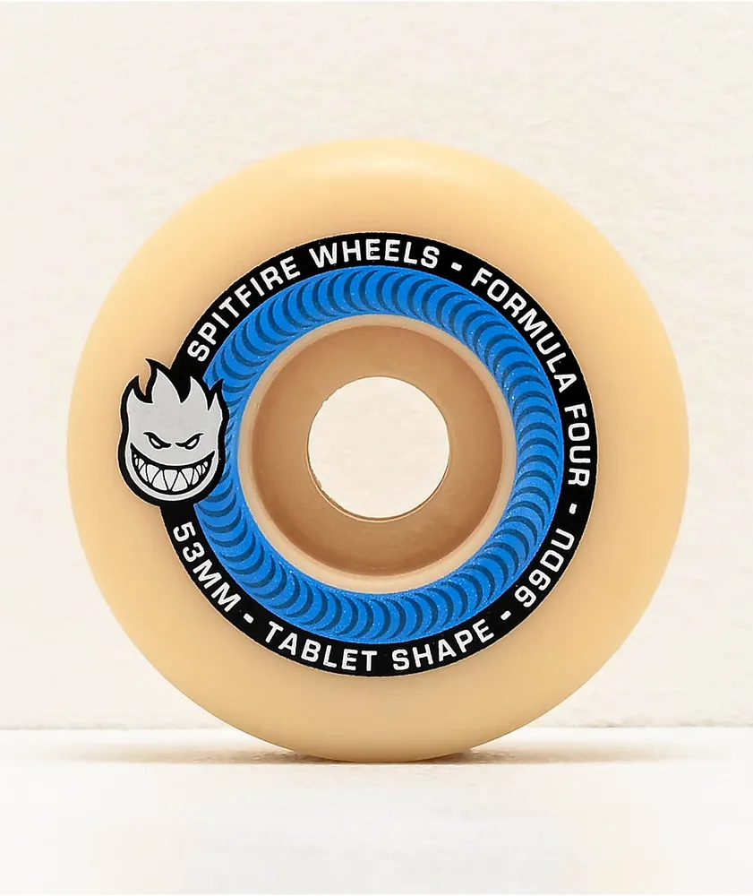 Spitfire Formula Four Tablet 53mm 99a Blue & Natural Skateboard Wheels ...