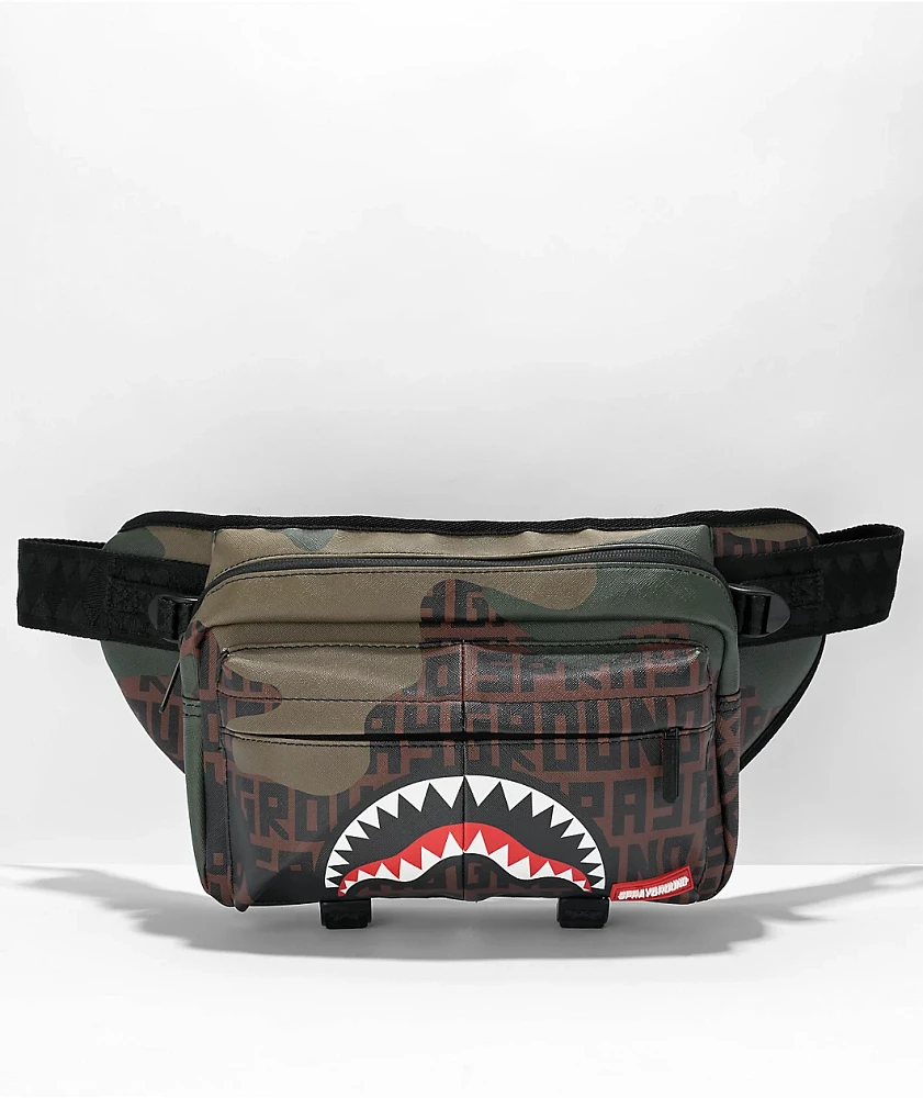 Sprayground Camofinity Green & Brown Camo Crossbody Bag | Hamilton Place