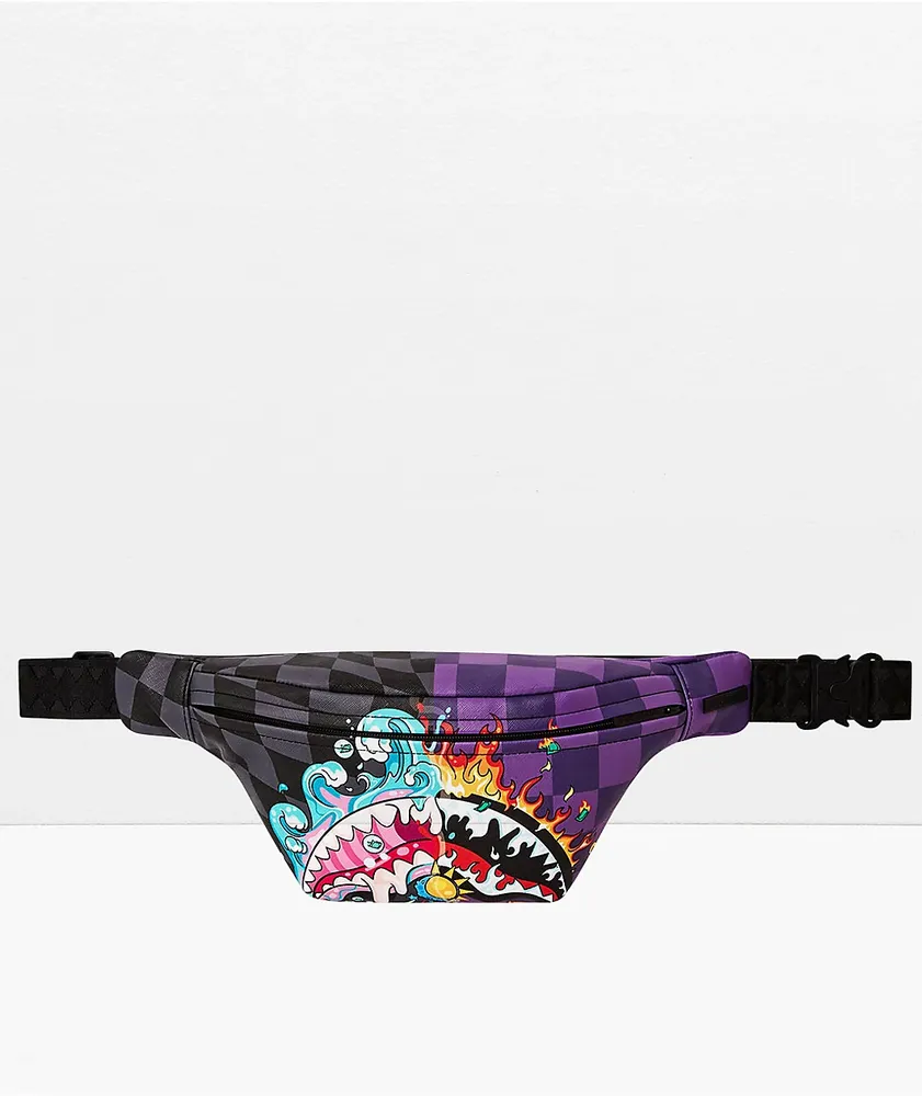 Sprayground Crazy Eyes Black & Purple Fanny Pack | Hamilton Place