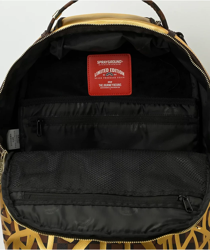 Sprayground Paris Paint Deluxe Brown Leather Backpack at Mall of ...