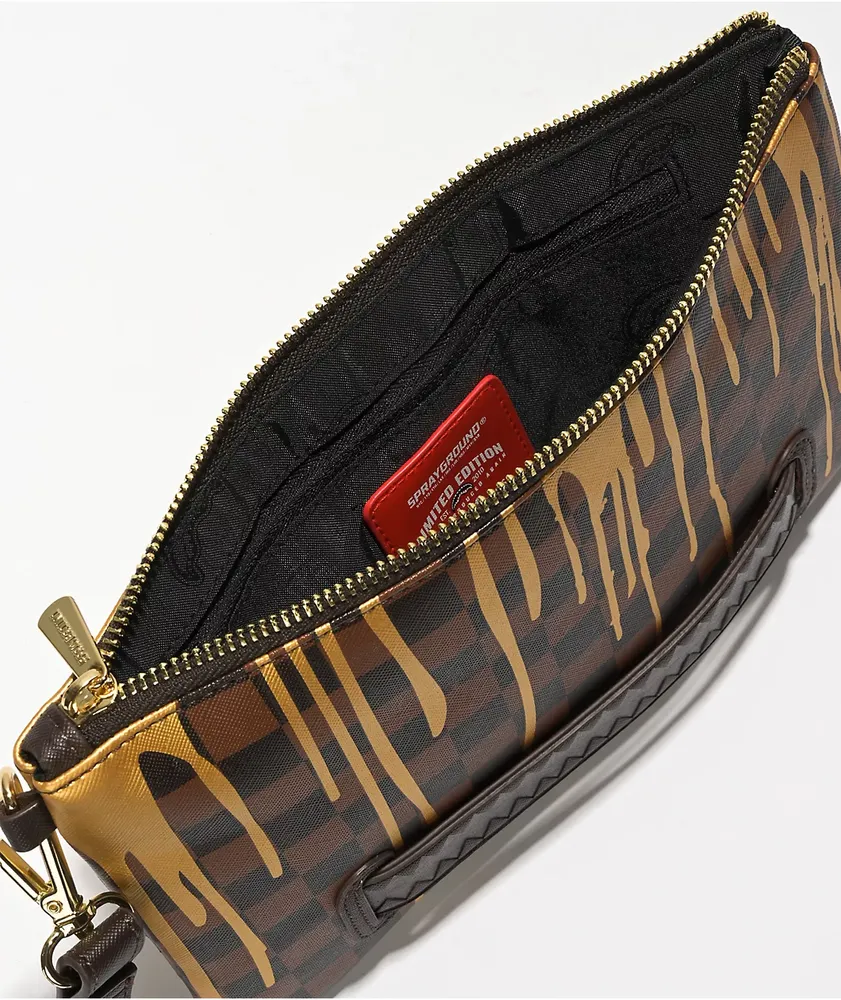 Sprayground Paris Paint Deluxe Brown Leather Toiletry Bag | Mall of ...