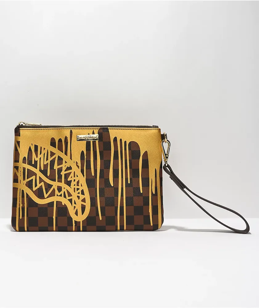 Sprayground Paris Paint Deluxe Brown Leather Toiletry Bag | Hamilton Place