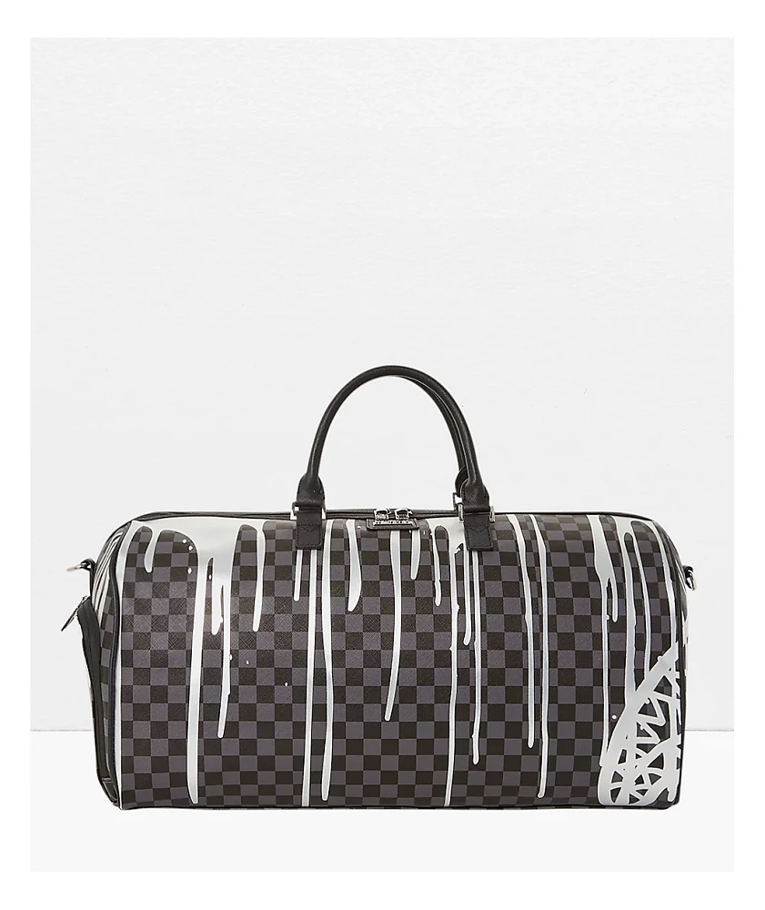 Sprayground Platinum Drip Black Checkered Duffle Bag | Mall of America®