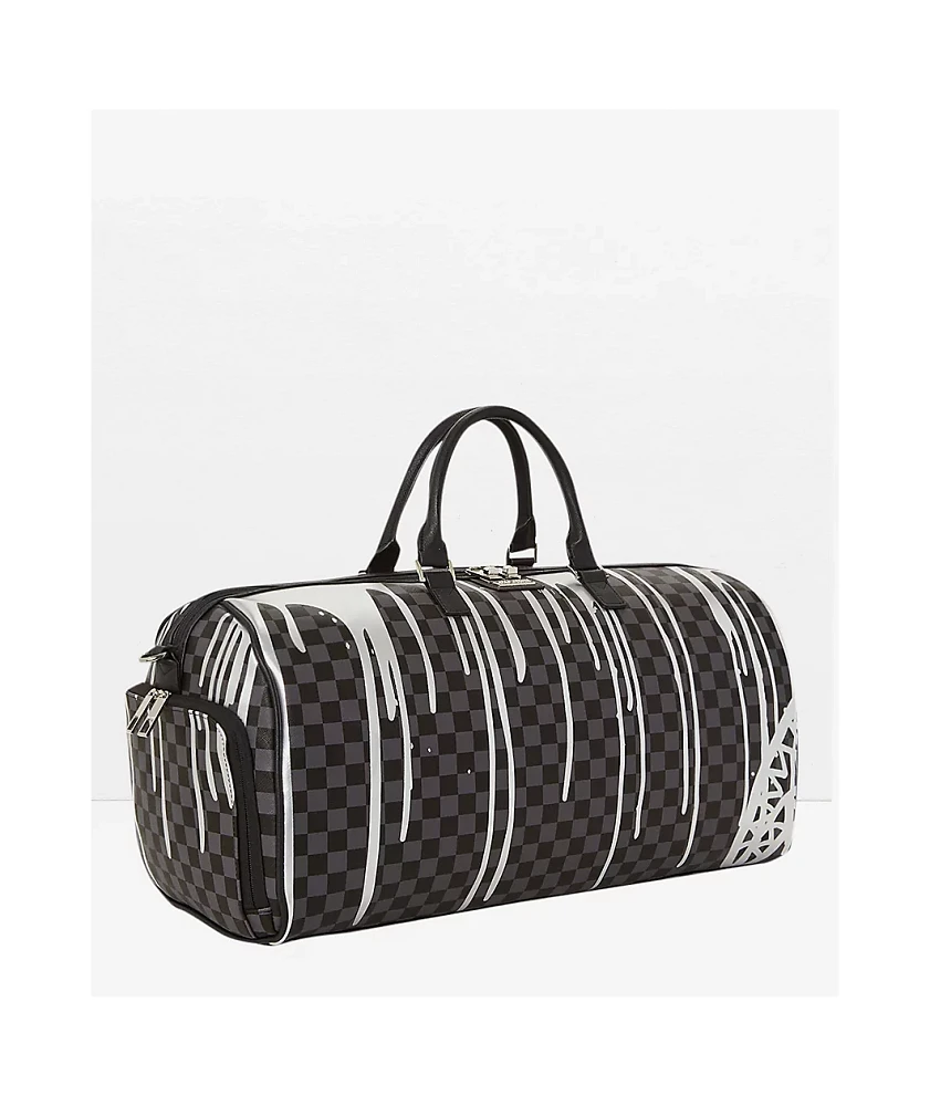 Sprayground Platinum Drip Black Checkered Duffle Bag | Mall of America®
