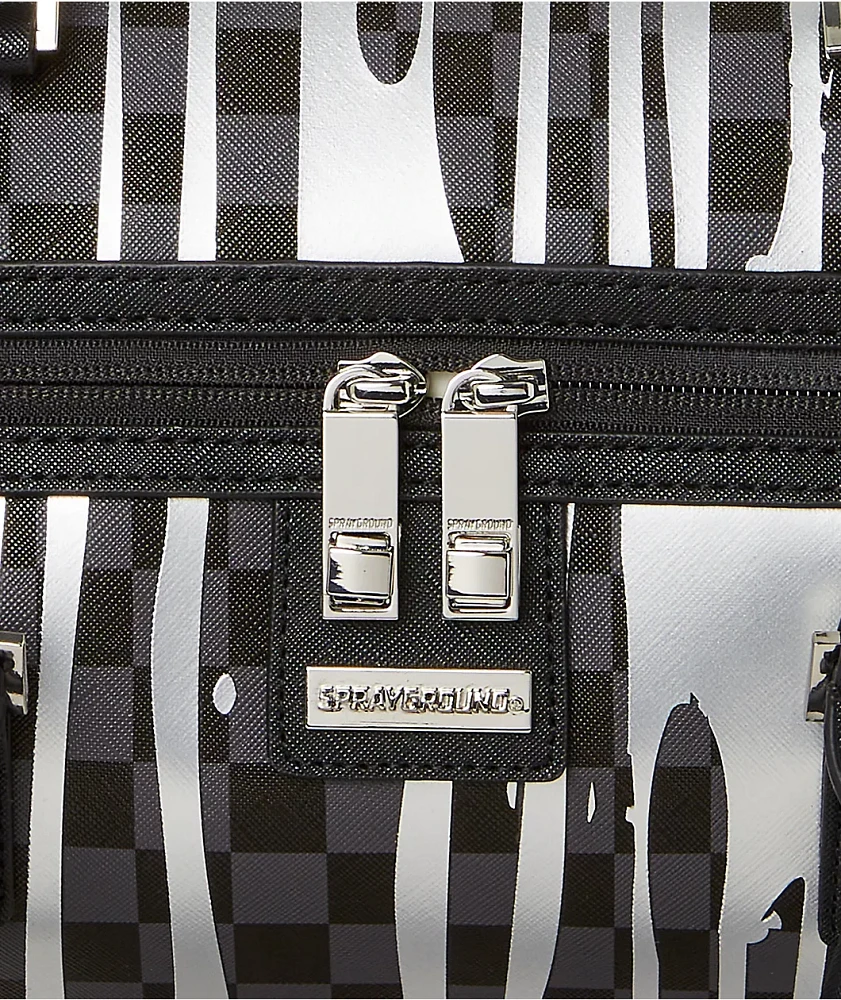 Sprayground Platinum Drip Black Checkered Duffle Bag | Mall of America®