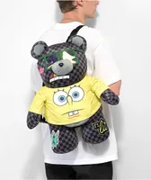 Sprayground x Spongebob Money Bear Teddy Bear Grey Checkered Backpack ...
