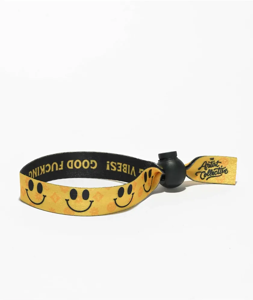The Artist Collective Smile Monogram Fest Yellow & Black Bracelet ...