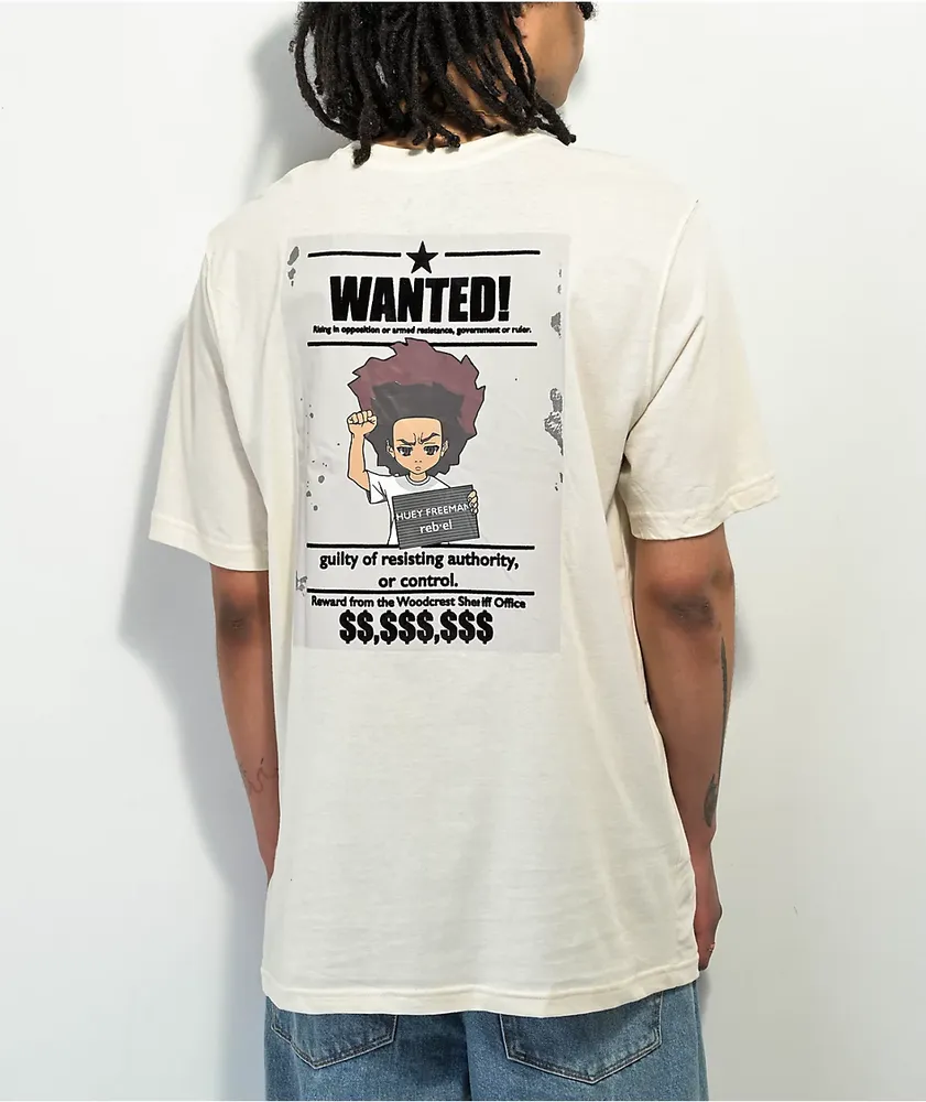 Boondocks The Boondocks Wanted Huey Natural T-Shirt | Hamilton Place