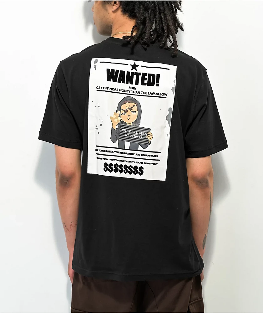 Boondocks The Boondocks Wanted Riley Black T-Shirt | Hamilton Place