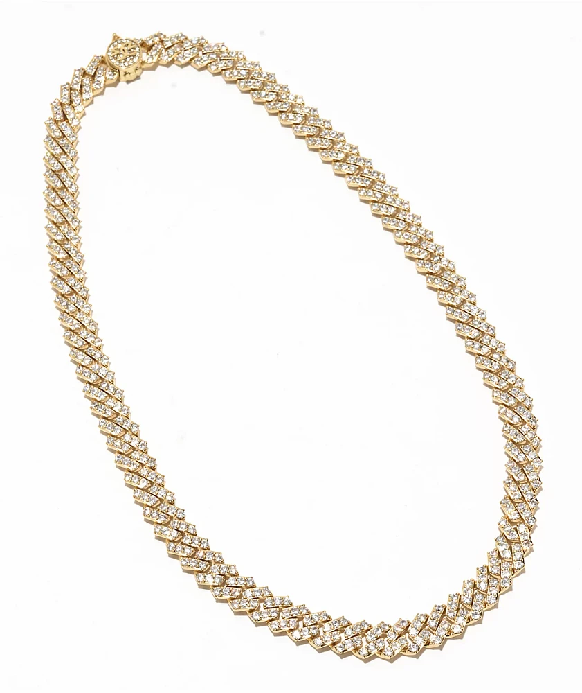 The Gold Gods 12mm Straight Edge Cuban Gold Chain Necklace | Mall of ...