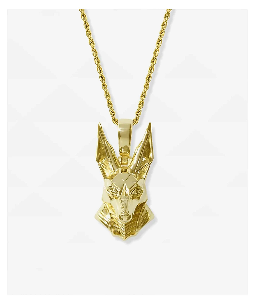 The Gold Gods Anubis 22" Gold Rope Chain Necklace | Hamilton Place