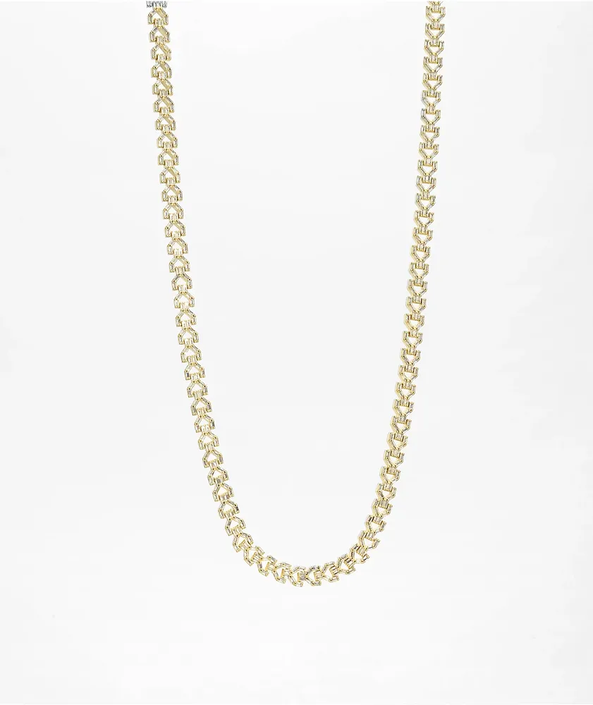 The Gold Gods Diamond Y Link 22" 8mm Gold Necklace | Hamilton Place