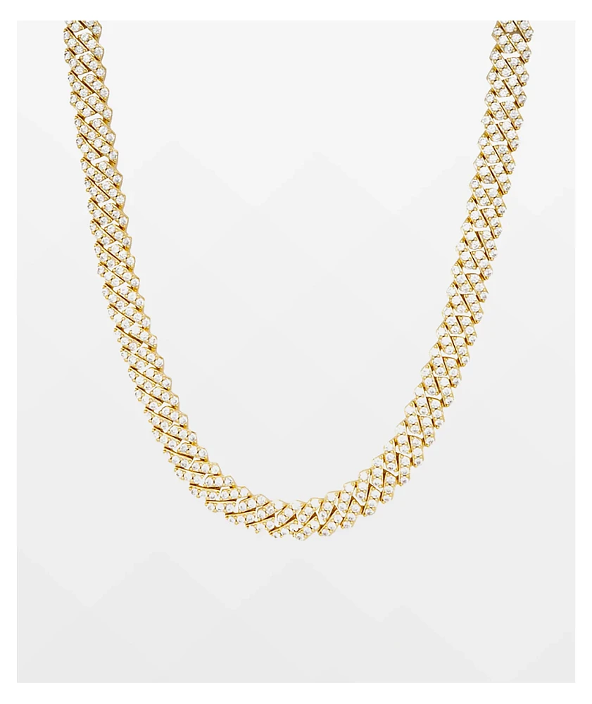 The Gold Gods Straight Diamond & Gold 8mm Cuban Chain Necklace ...