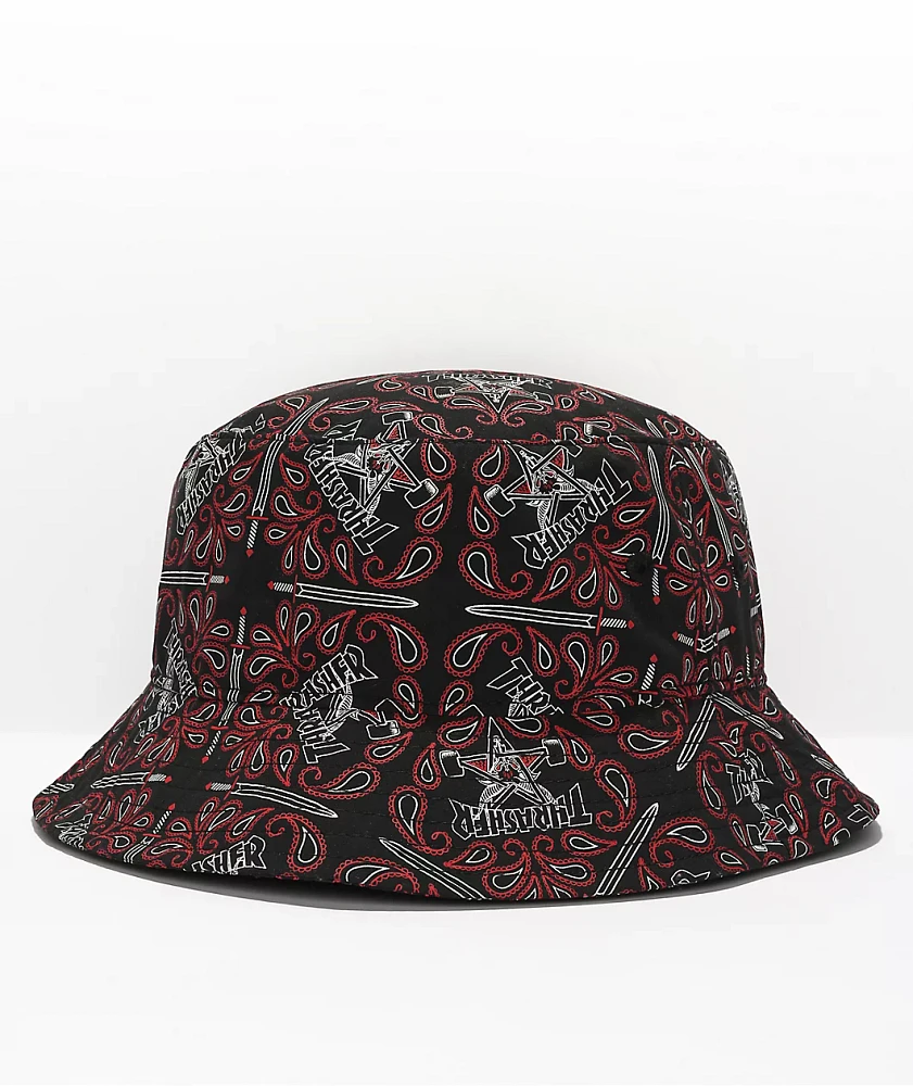 Thrasher Bandana Black & Red Bucket Hat | Hamilton Place