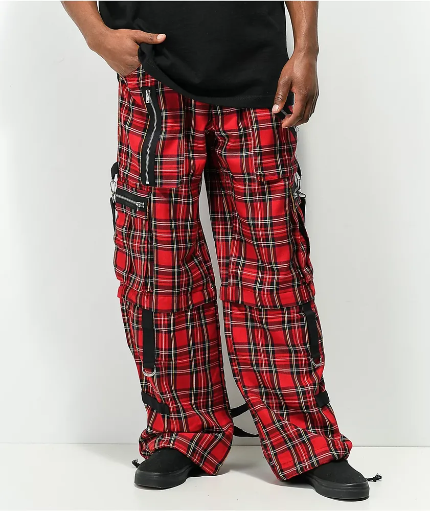 Tripp NYC Clash Baggy Red & Black Plaid Pants | Hamilton Place