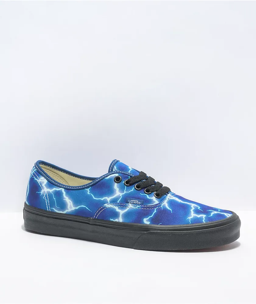 Vans Authentic Lightning Blue & Black Skate Shoes | Hamilton Place