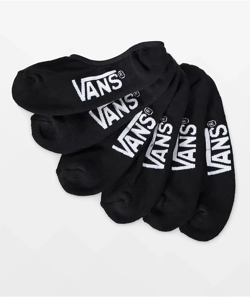 Vans Classic Super Black 3 Pack No Show Socks | Hamilton Place