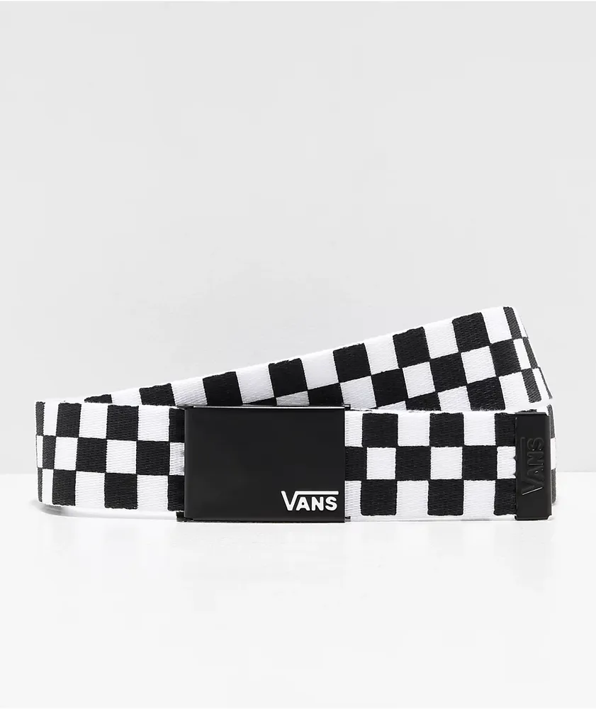 Vans Deppster Black & White Checkered Web Belt at Hamilton Place in ...
