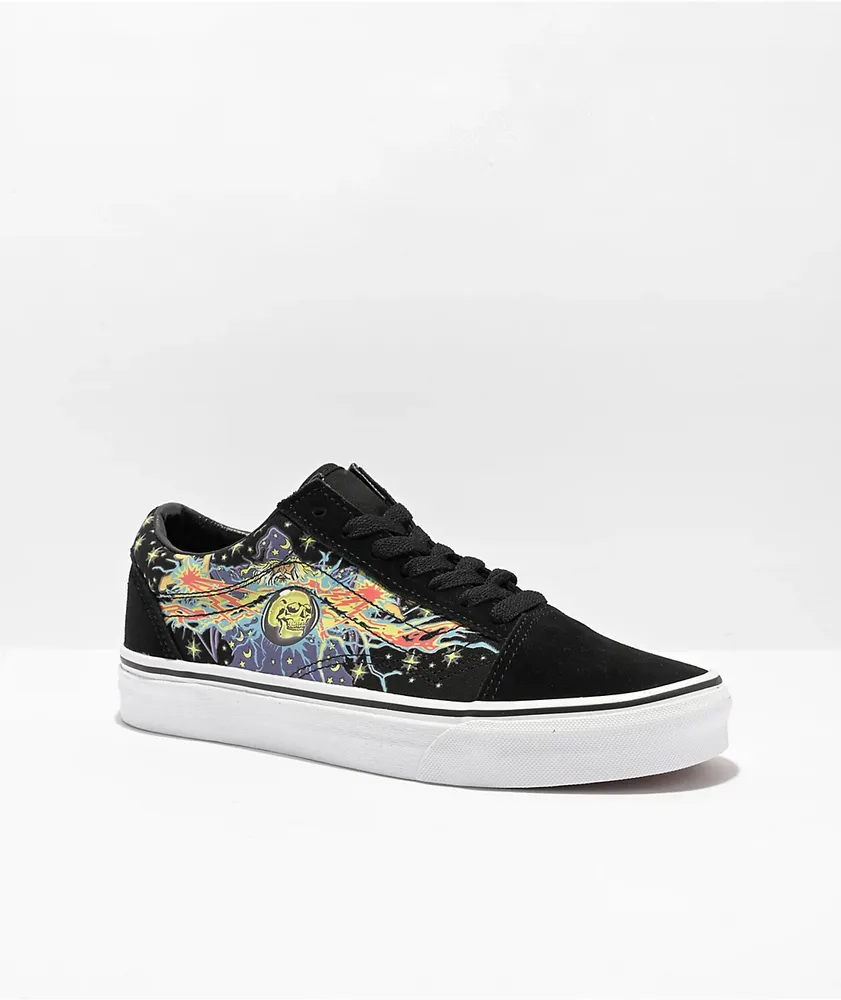 Vans Old Skool Glow Wizard Black & White Skate Shoes | Hamilton Place