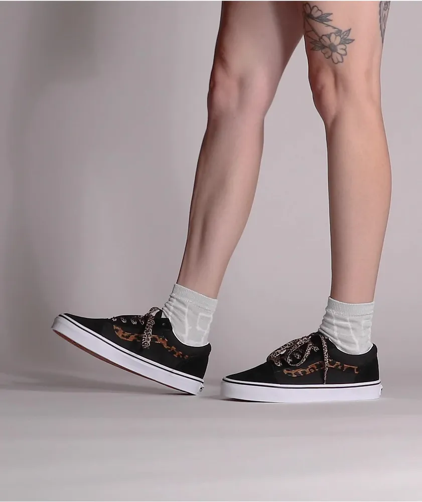 Vans Old Skool Leopard Fur & Black Skate Shoes | Mall of America®