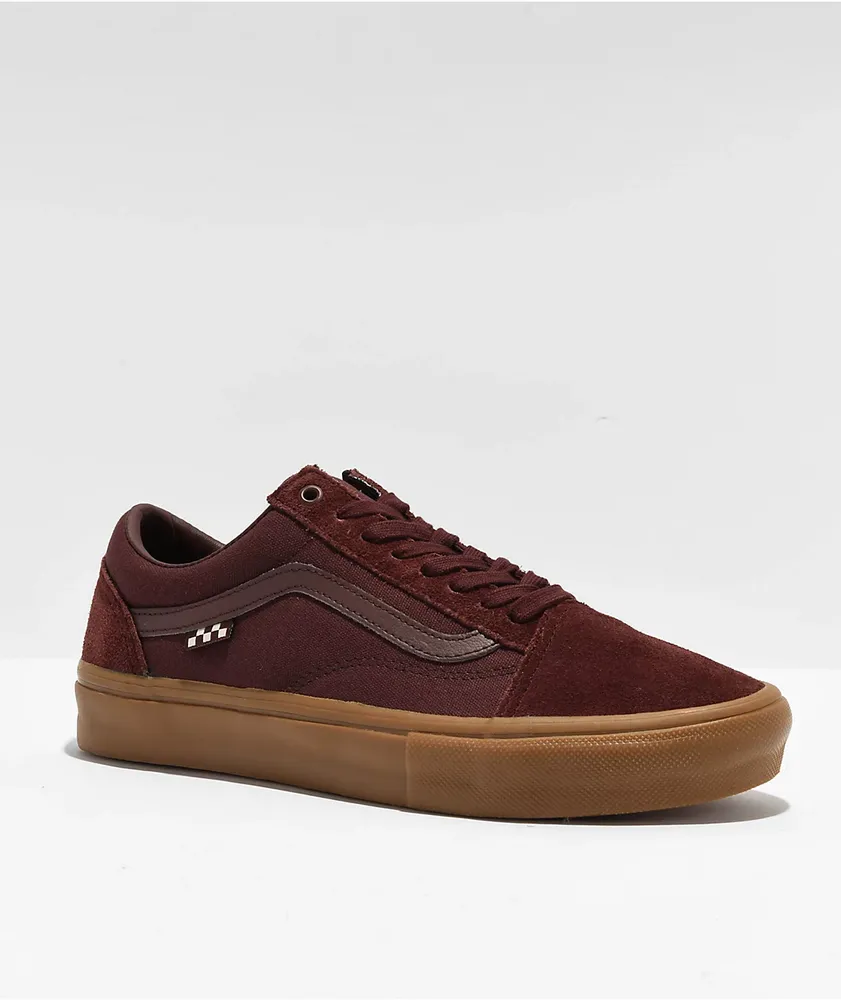 Vans Old Skool Maroon & Gum Skate Shoes | CoolSprings Galleria